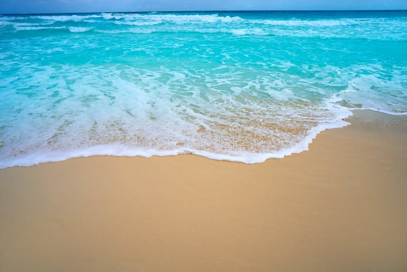 Caribbean White Sand Beach Turquoise Sea Stock Image - Image of maya ...