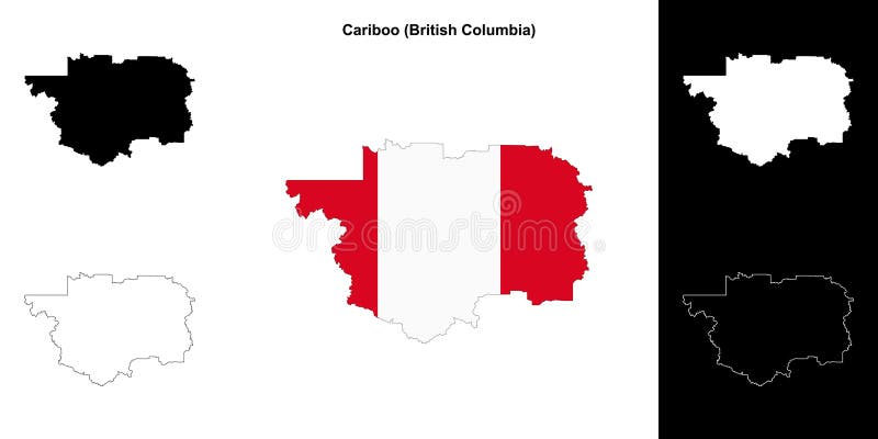 Cariboo outline map stock vector. Illustration of area - 357725368