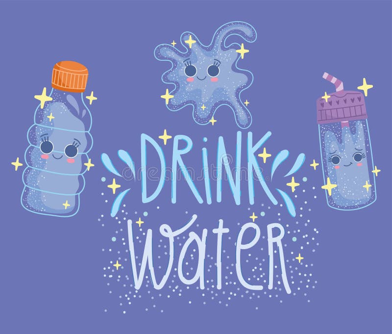 Letras del agua de bebida ilustración del vector. Ilustración de ...