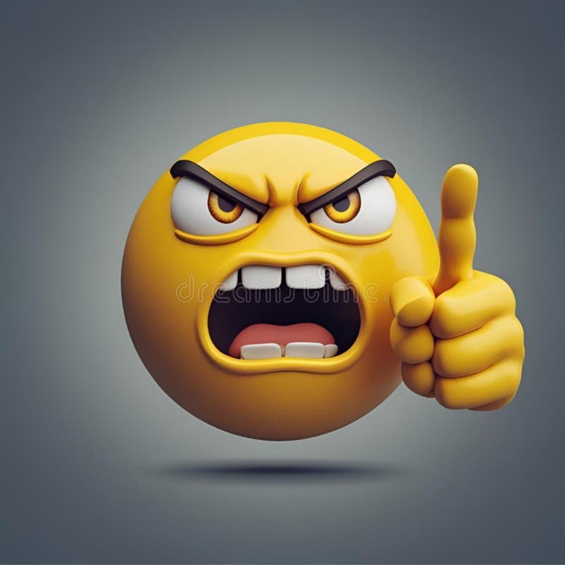 Caricatura De Emoticono Enojado Stock de ilustración - Ilustración de ...