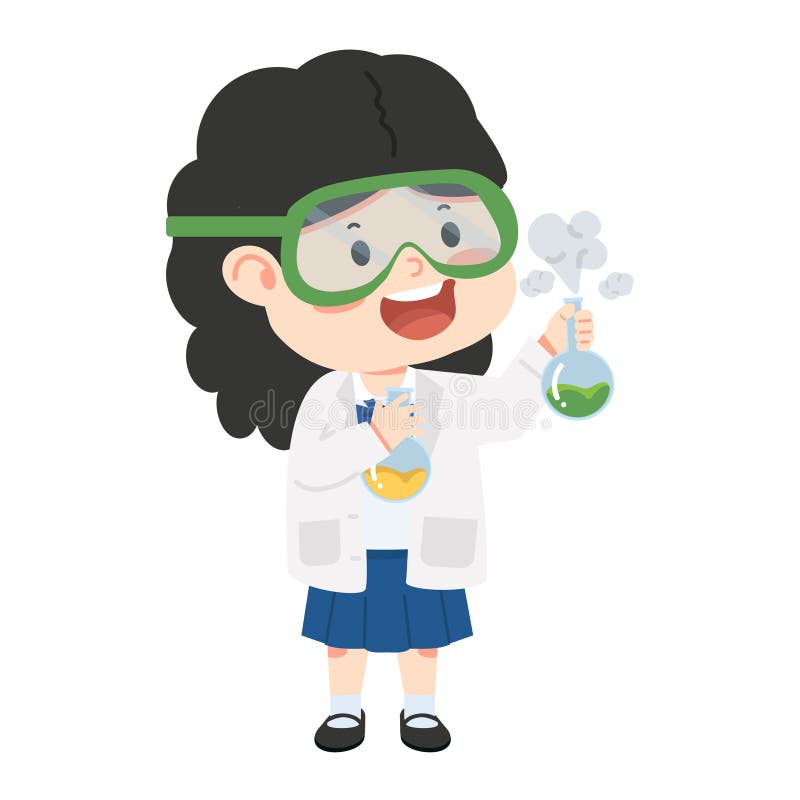 Caricatura De Una Joven Científica Respetable Ilustración del Vector ...