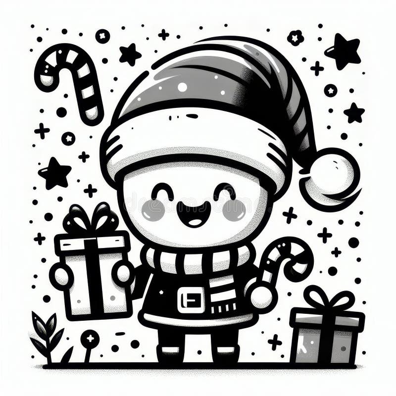 Caricatura Santa Claus Sosteniendo Una Caja De Regalo Y Sonriendo ... Caricatura Santa Claus Sosteniendo Una Caja De Regalo Y Sonriendo ...