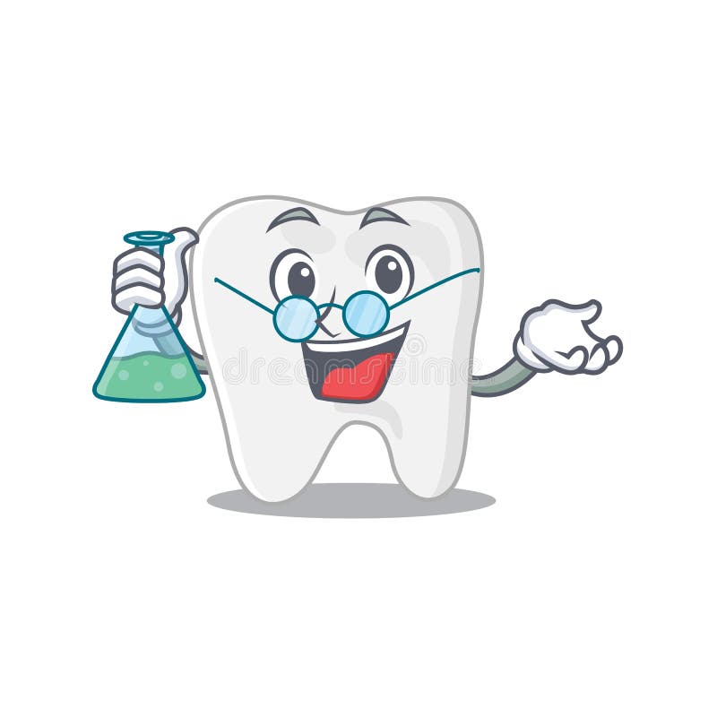 Caricature Character of Tooth Smart Professor Working on a Lab Stock ...