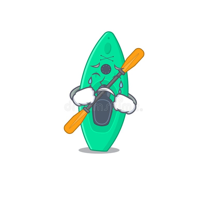 Caricature Design Style of Canoe with a Sad Face Stock Vector ...