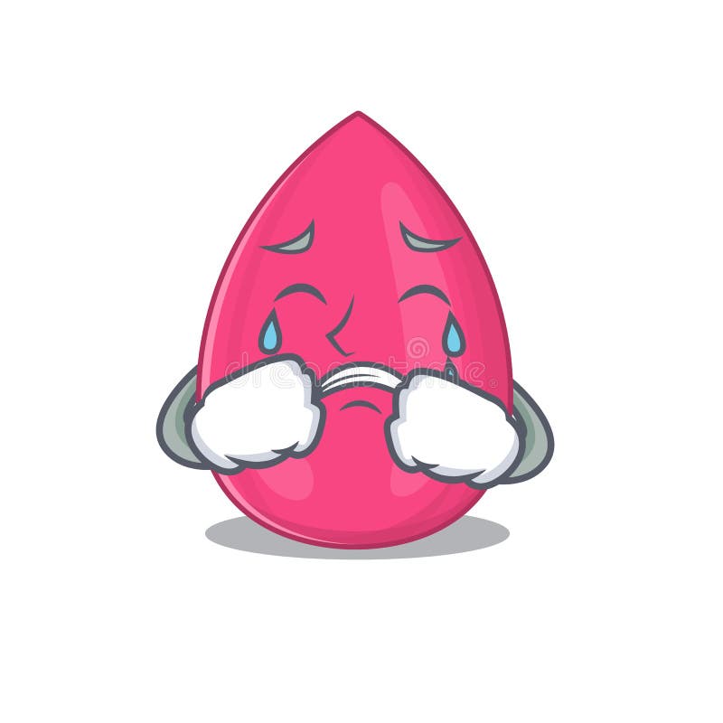 Caricature Design Style of Makeup Sponge with a Sad Face Ilustración ...