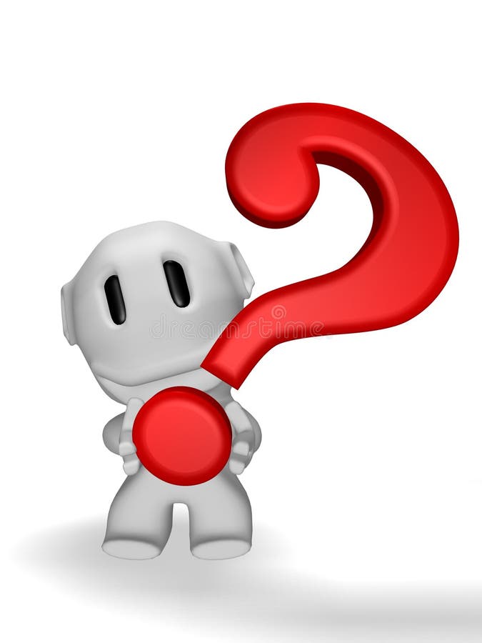 Caricature of Smiling Man with Question Stock Illustration ...