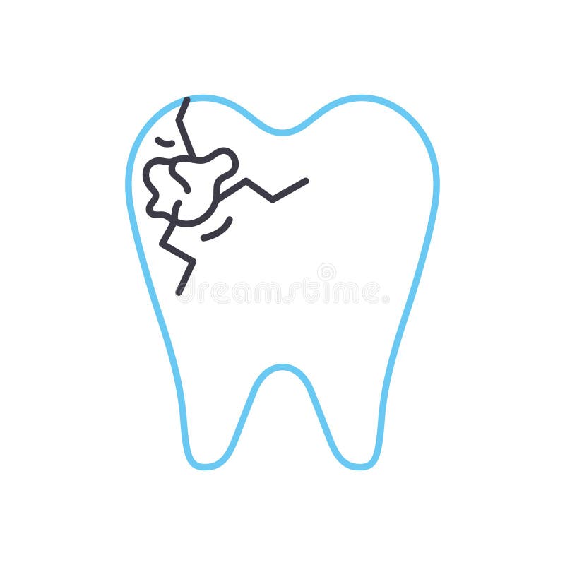 Caries Line Icon, Outline Symbol, Vector Illustration, Concept Sign ...