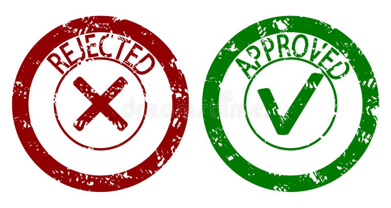 Carimbo De Borracha Aprovado E Rejeitado Ilustração do Vetor ...