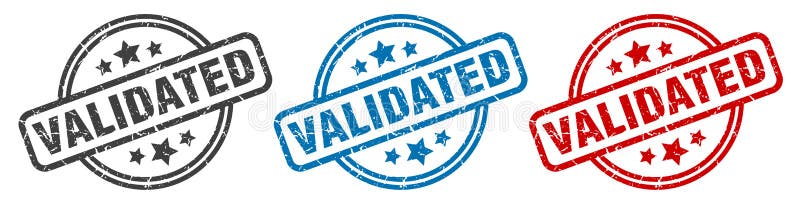Carimbo Validado. Sinal Isolado Redondo Validado. Ilustração do Vetor ...