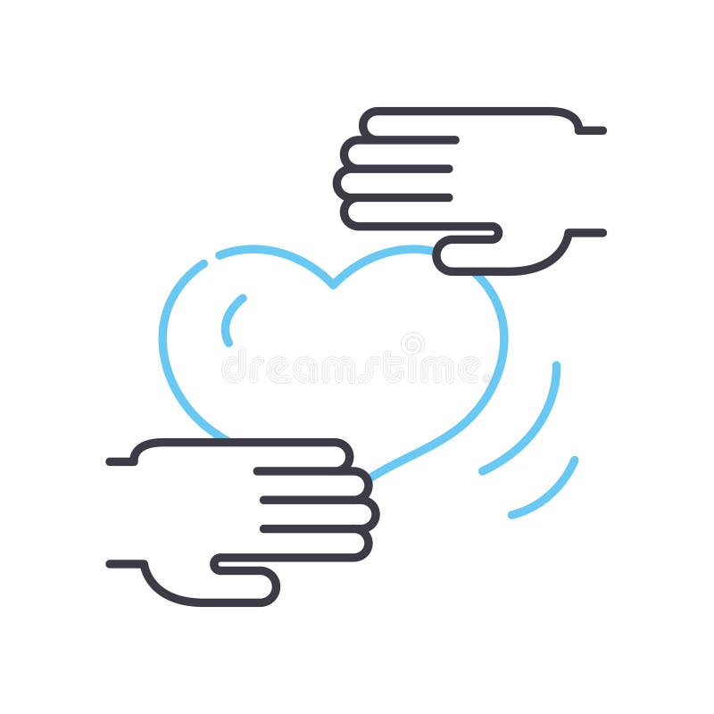 Caring Attitude Line Icon, Outline Symbol, Vector Illustration, Concept ...
