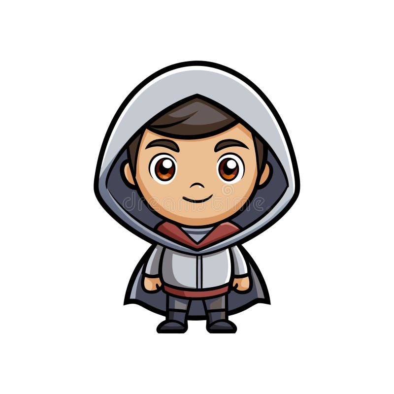 Caring Boy Character in Sleek Sketch Stock Illustration - Illustration ...