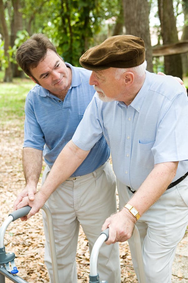 Caring for Dad stock image. Image of impairment, disability - 4853611
