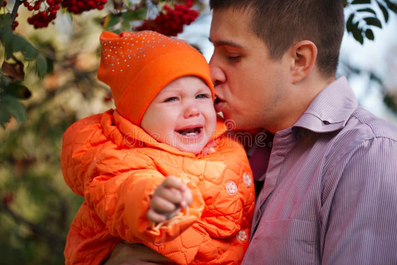 Caring Father with Little Daughter Stock Image - Image of caucasian ...