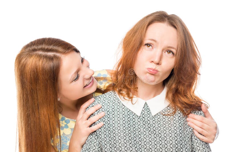 Caring Girl Comforting Her Distressed a Girlfriend Stock Photo - Image ...