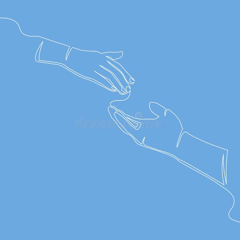 Caring Hand Continuous Line Drawing Concept Stock Vector - Illustration ...