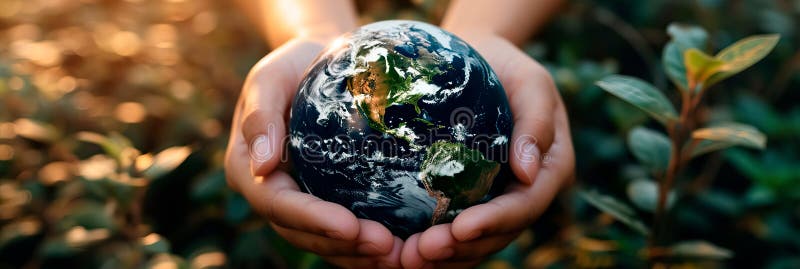 Caring Hands Cradling the Earth, Symbolizing Human Responsibility and ...