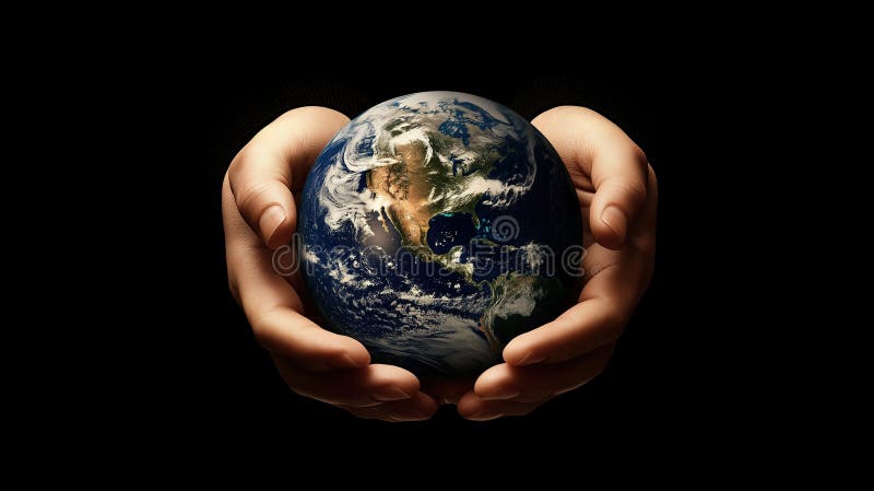 Caring Hands Holding Earth stock illustration. Illustration of hands ...