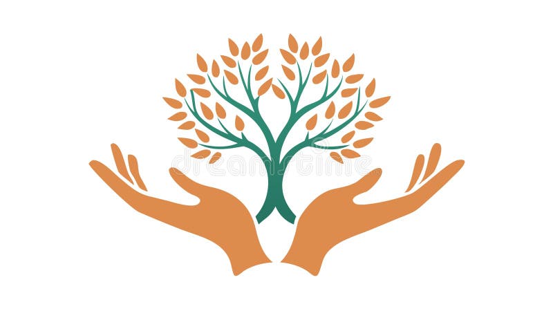 Caring Hands Nurturing a Growing Tree, Vector Design Generative AI ...