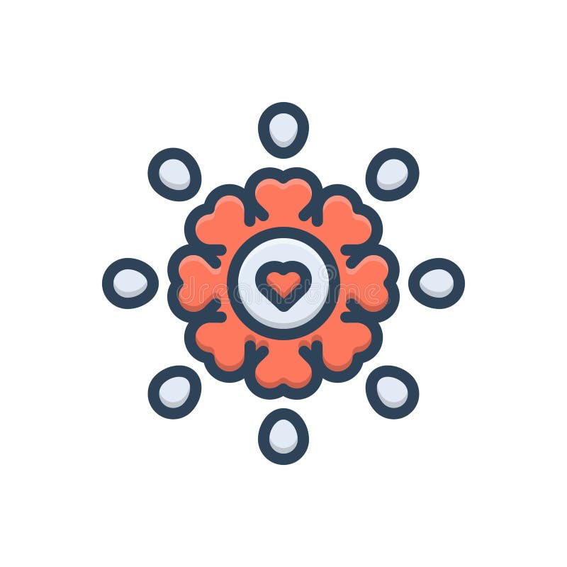 Color Illustration Icon for Caring, Care and Connected Stock Vector ...