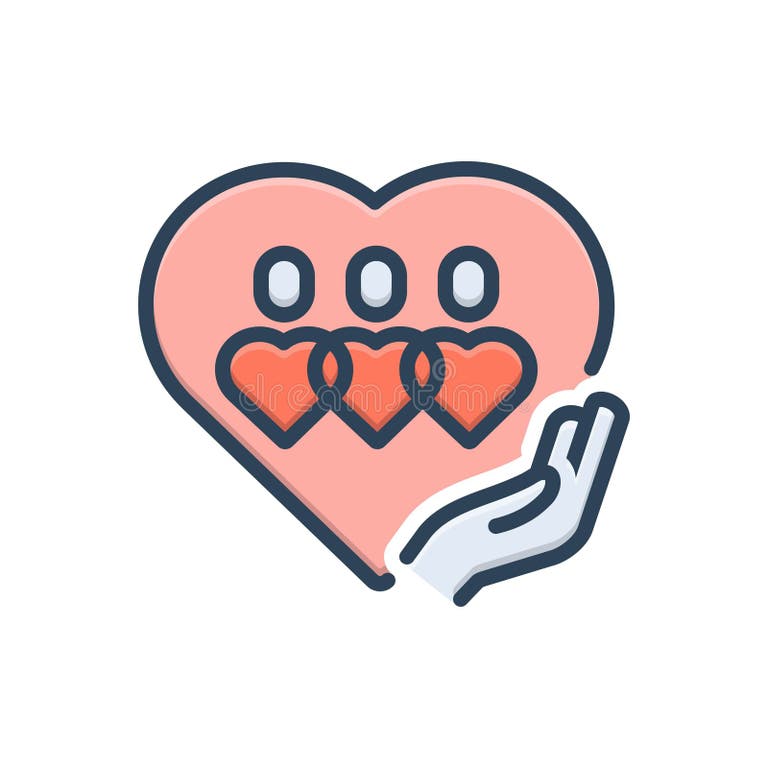 Color Illustration Icon for Caring, People Care and Love Stock Vector ...