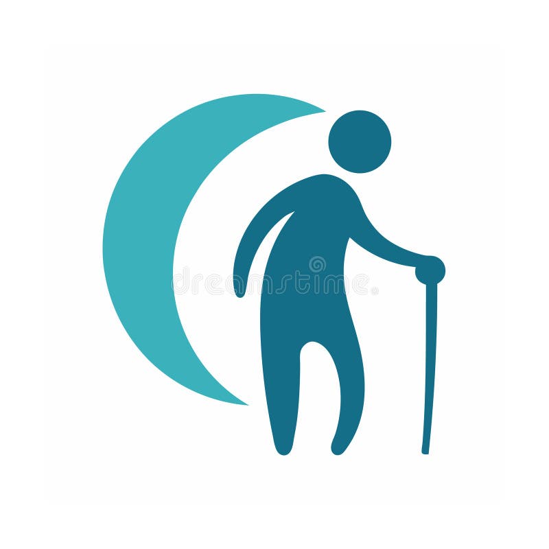 Elderly Support Hand and Walking Cane Logo Stock Vector - Illustration ...