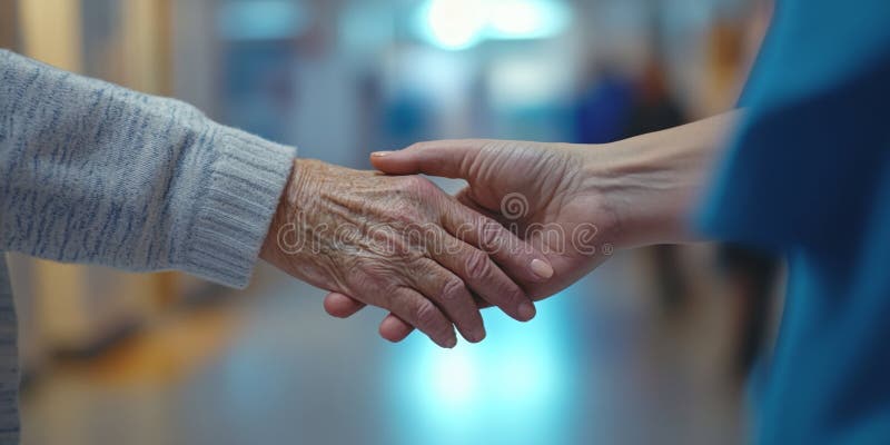 A Caring Moment Shared between an Elderly Person and a Caregiver. the ...