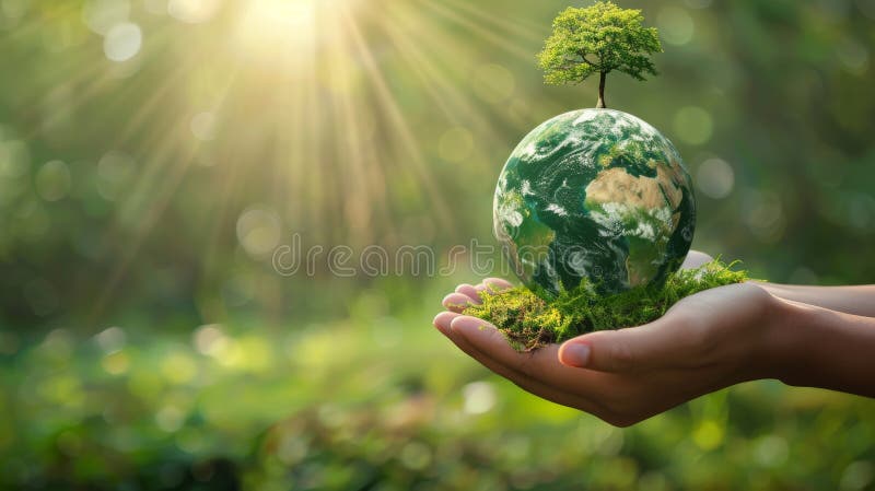 Caring for the Planet, Nature Conservation Concept Generative AI Stock ...