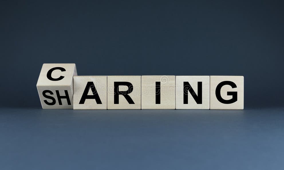 Caring and Sharing. Cubes Form the Words Caring - Sharing Stock Image ...