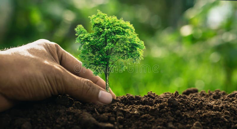 Caring for Small Green Trees in Hand Stock Image - Image of green ...