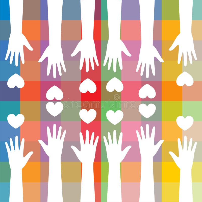 Caring Up Hands Hearts Vector Design Stock Vector - Illustration of ...