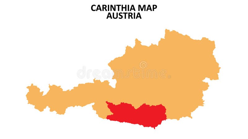 Carinthia Regions Map Highlighted on Austria Map Stock Vector ...