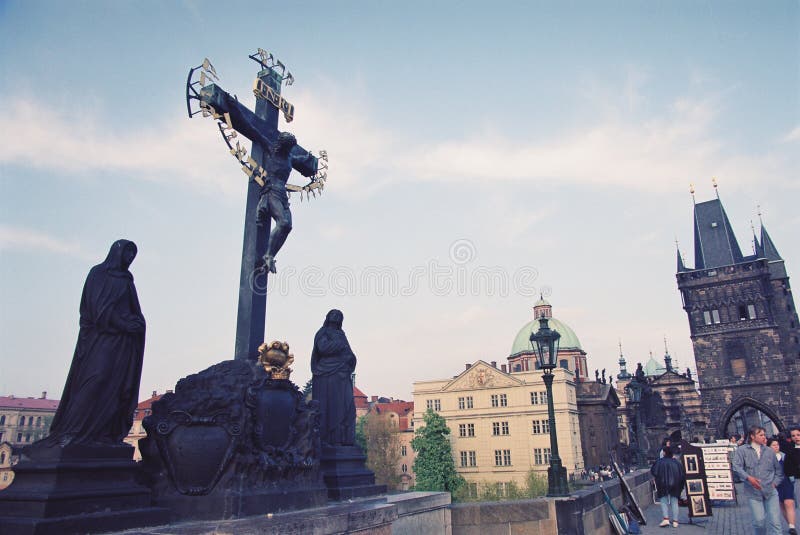 Jesus Christ Cross on Carl Bridge in Prauge Editorial Photography ...