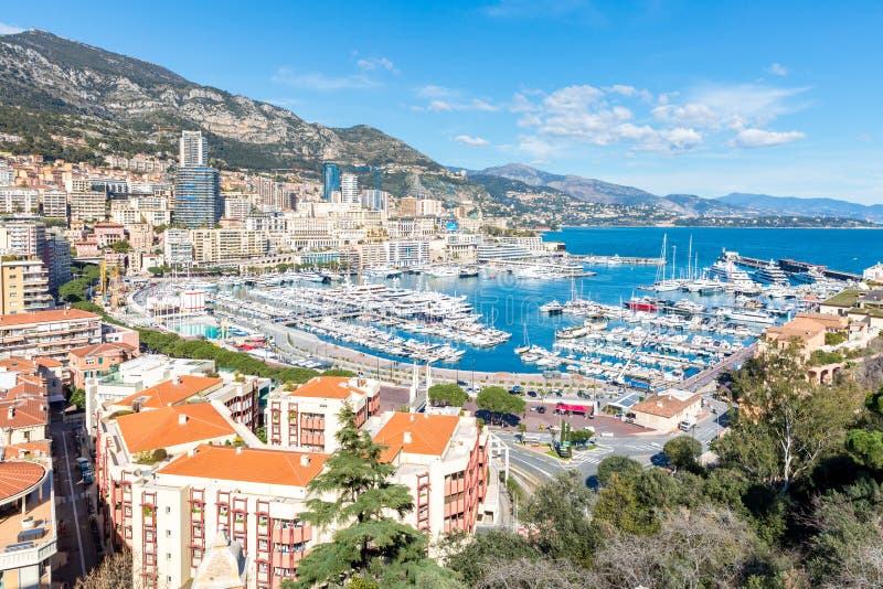 Monaco Monte - carlo hamn fotografering för bildbyråer. Bild av ...