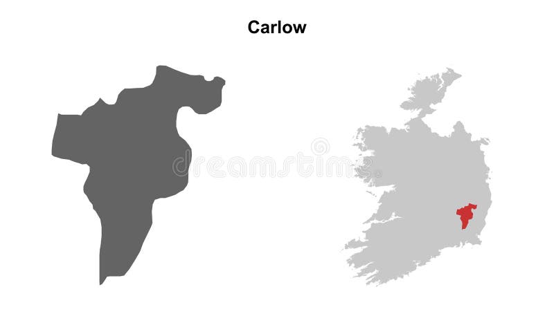 Carlow outline map stock vector. Illustration of design - 378869554