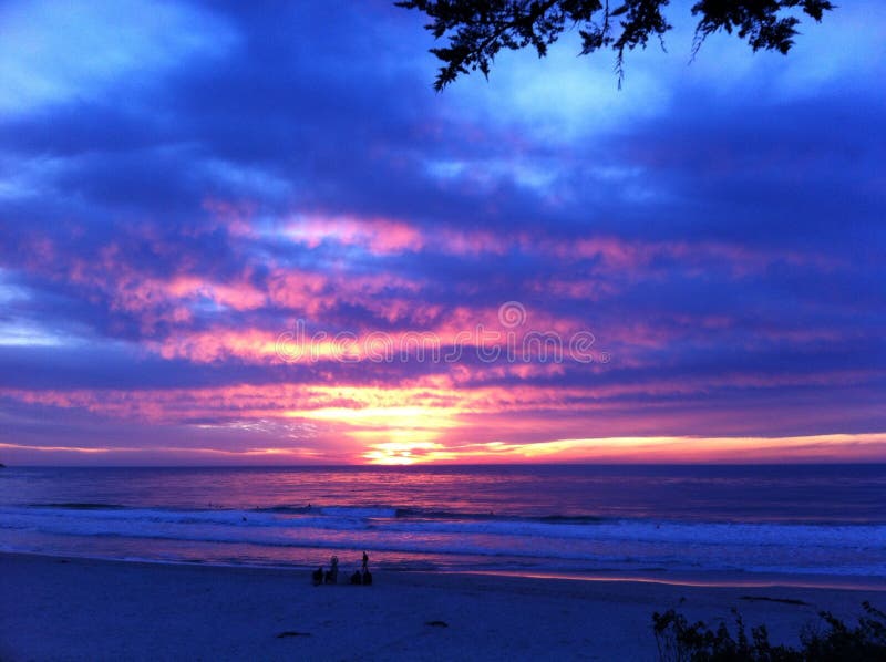 Carmel Beach Radiant Sunset Stock Image - Image of radiant, multi: 43006499