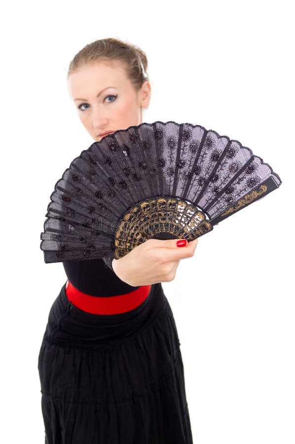 Carmen a girl with fan stock photo. Image of exercising - 27689170