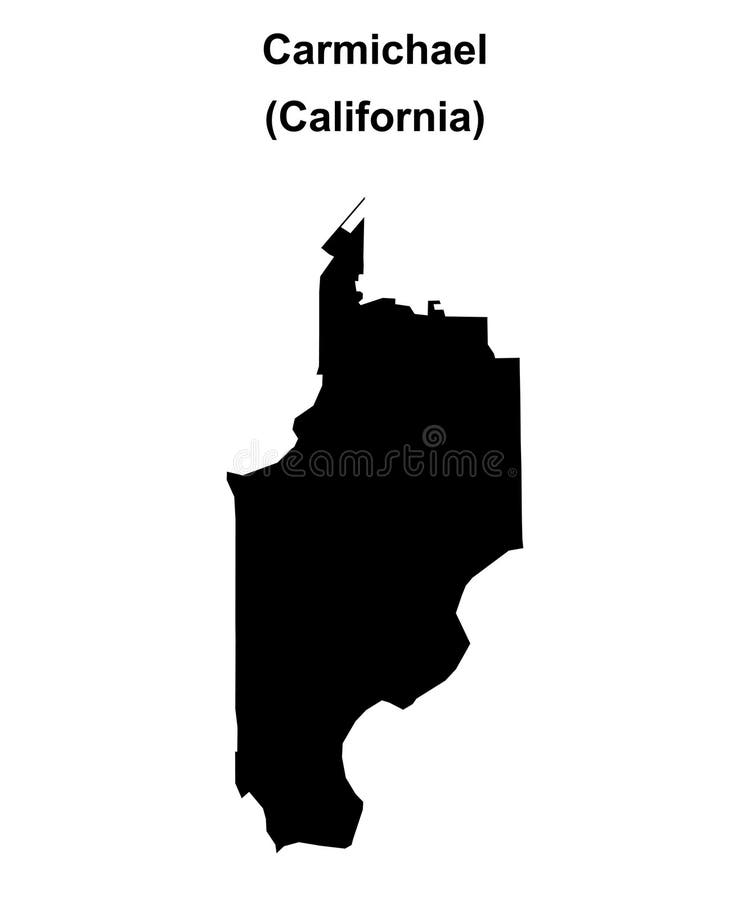 Carmichael outline map stock vector. Illustration of california - 356992342