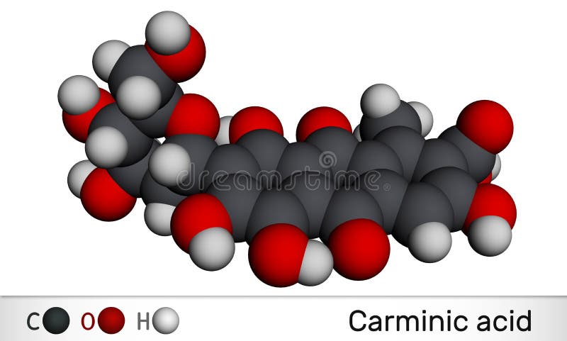 Carminic Acid Molecule. it is Used in Foods, Pharmaceuticals Stock ...