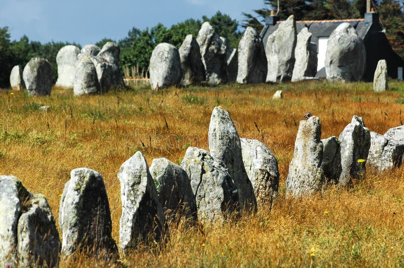 Carnac (Brittany, France): Menhir Stock Image - Image of historic ...