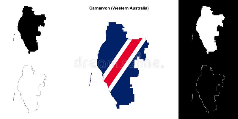 Carnarvon outline map stock vector. Illustration of carnarvon - 334803034