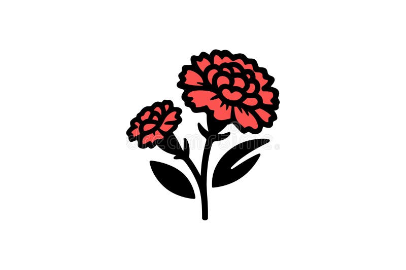 Carnation Flower Silhouette Vector Art Illustration Stock Vector ...