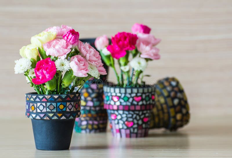 Mosaic flower pot stock image. Image of concept, flora - 28597989
