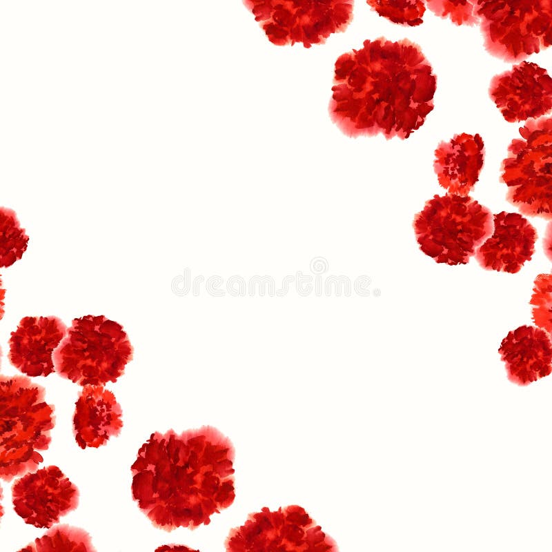 Carnation Red Watercolor Pattern Stock Illustration - Illustration of ...