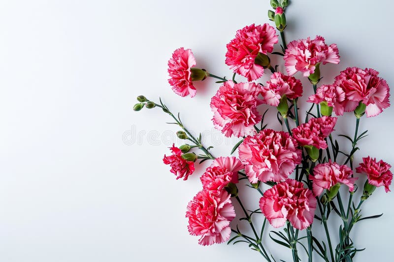 Carnations Fresh Flowers on a White Background. Stock Illustration ...