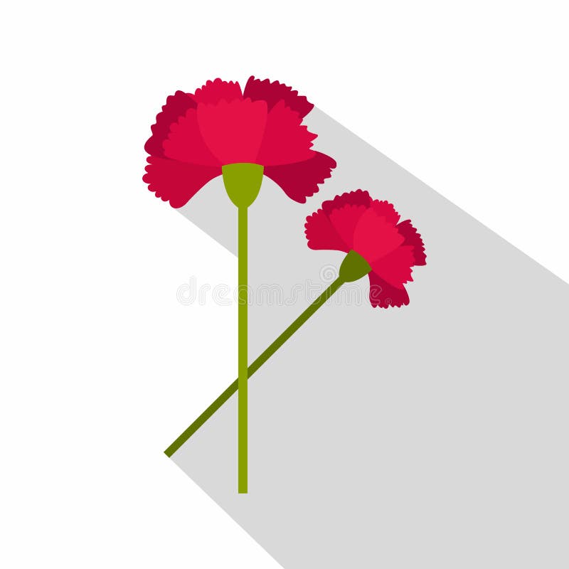 Pink Carnation Icon Flat Style Stock Illustrations – 14 Pink Carnation ...
