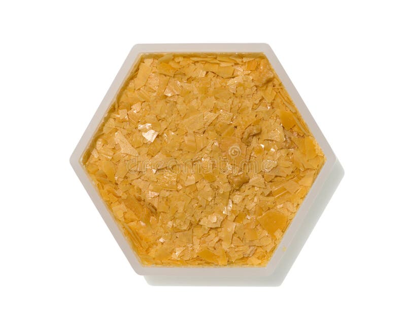 Carnauba Wax in Hexagonal Molecular Shaped Container on White ...