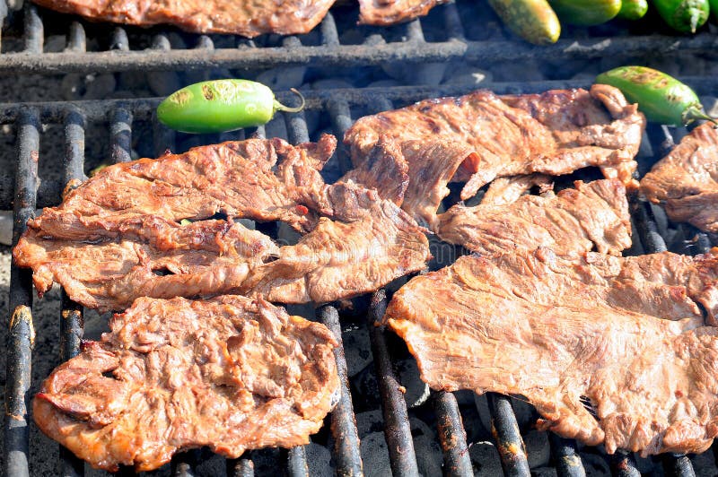 Carne Asada on BBQ stock image. Image of tortilla, steak - 17553975