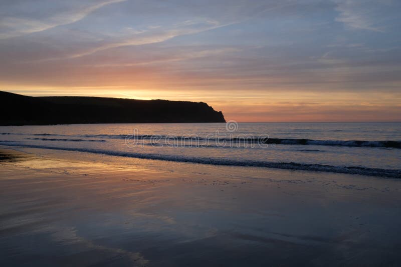 Carne Beach, Cornwall, UK stock photo. Image of peaceful - 146391410