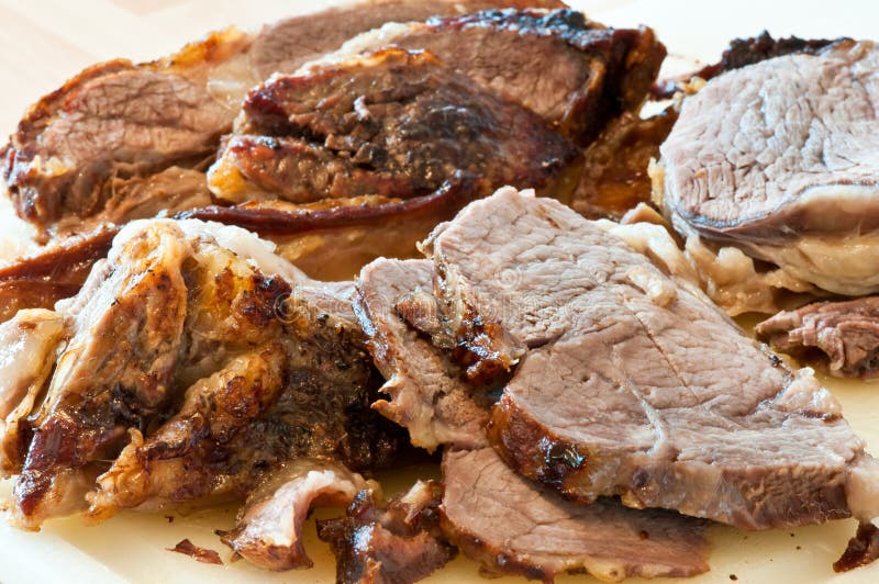 Carne De Vaca De Carne Asada Cocinada Imagen de archivo - Imagen de ...