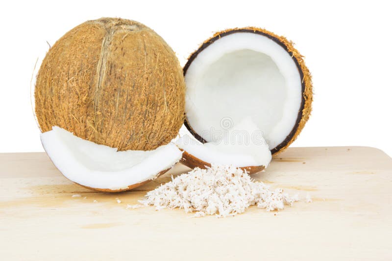 Carne Do Coco E Coco Raspado Foto de Stock - Imagem de alimento, nave ...